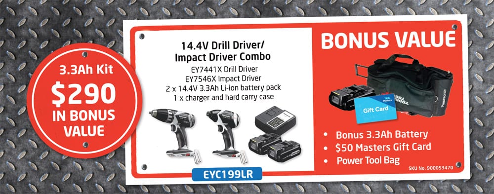 Buy a power tool kit and get up to $290 in bonus value | Panasonic ...